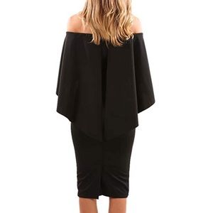 Dresses | Nwt Off The Shoulder Cape Midi Dress | Poshmark